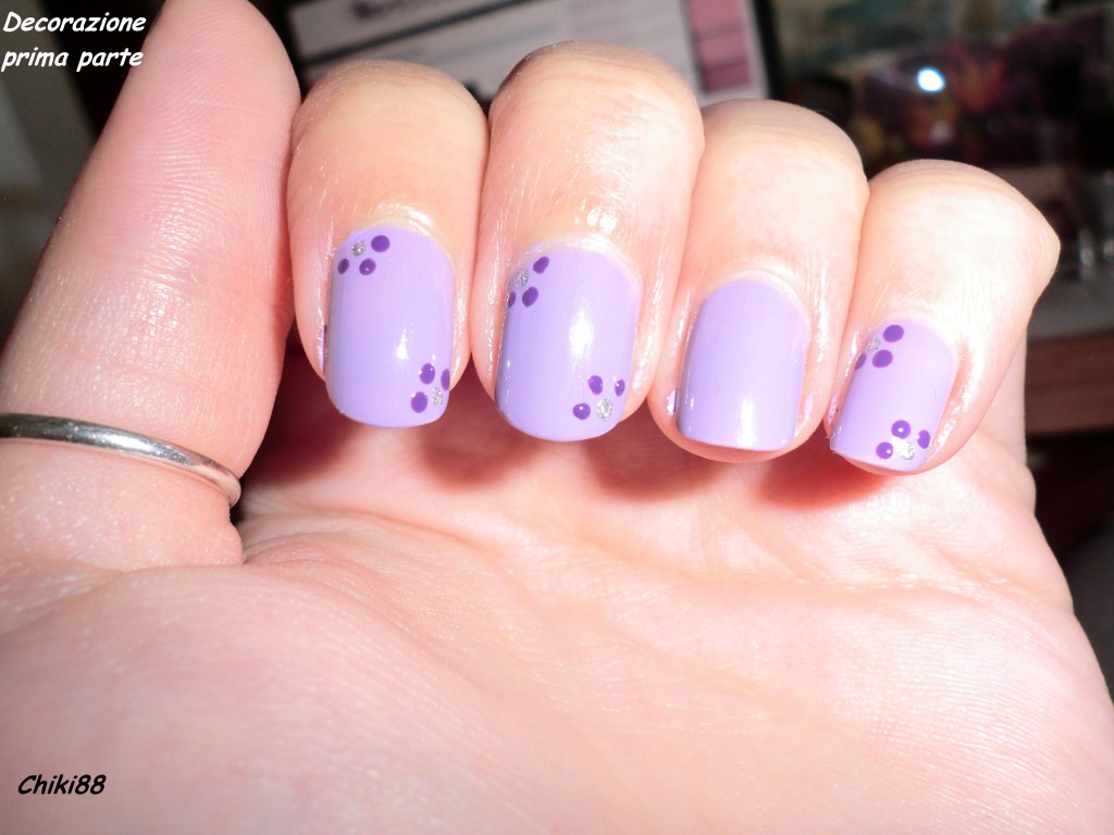 Tutorial Nail Art - Lilla con fiori