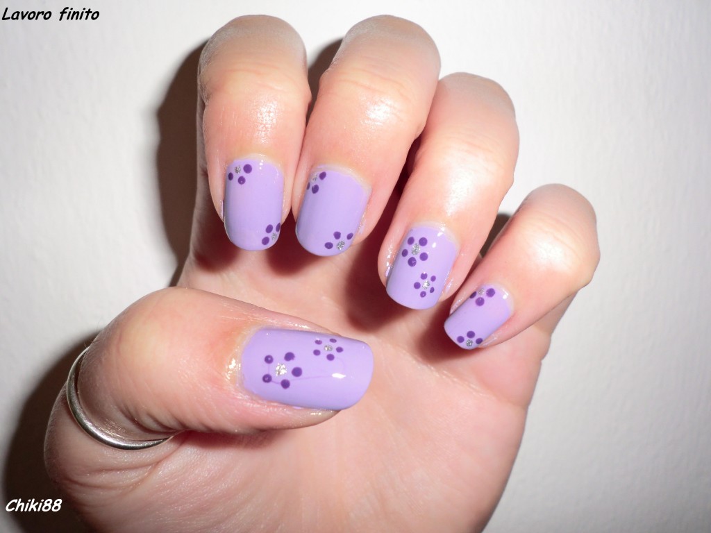 Tutorial Nail Art - Lilla con fiori